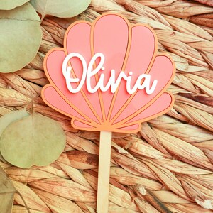 Seashell Cake Topper | Clamshell Cake Topper | Custom Cake Topper ...