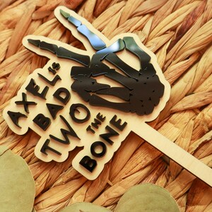 Bad Two the Bone Cake Topper | Birthday Party Decor | 2nd Birthday ...