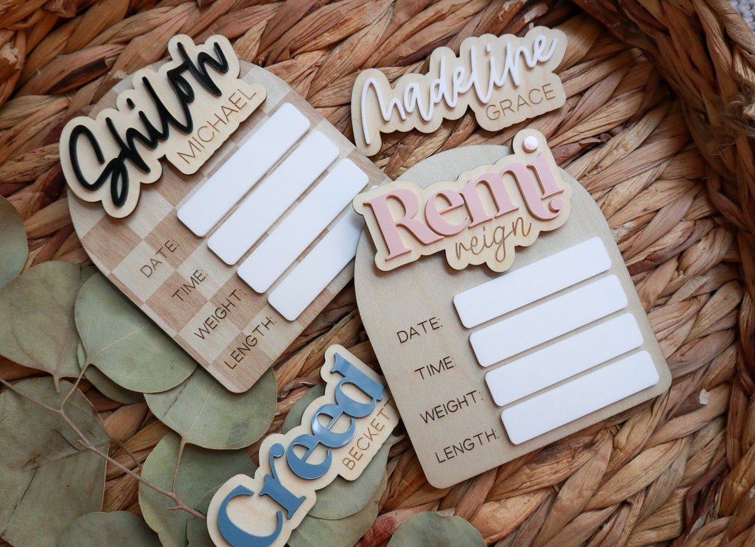 Birth Stat Sign | Erasable Birth Stat Sign | Reusable| Name Sign ...