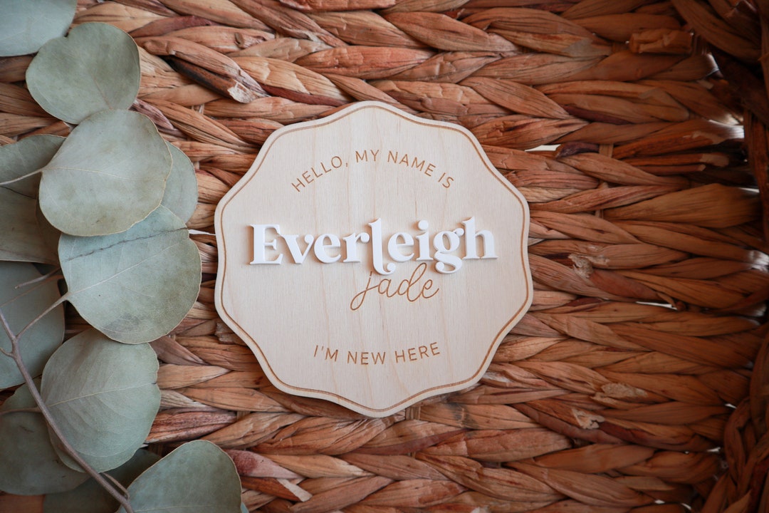 Hello My Name is | Name Sign | Mini Baby Name Sign | Name Announcement ...