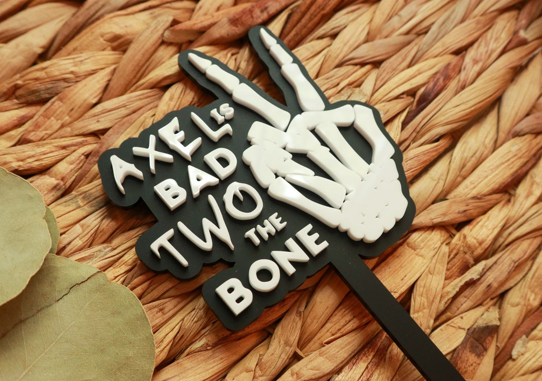 Bad Two the Bone Cake Topper | Birthday Party Decor | 2nd Birthday ...