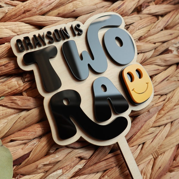 2 Rad Cake Topper - Etsy