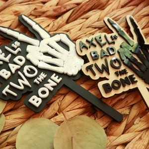 Bad Two the Bone Cake Topper | Birthday Party Decor | 2nd Birthday ...