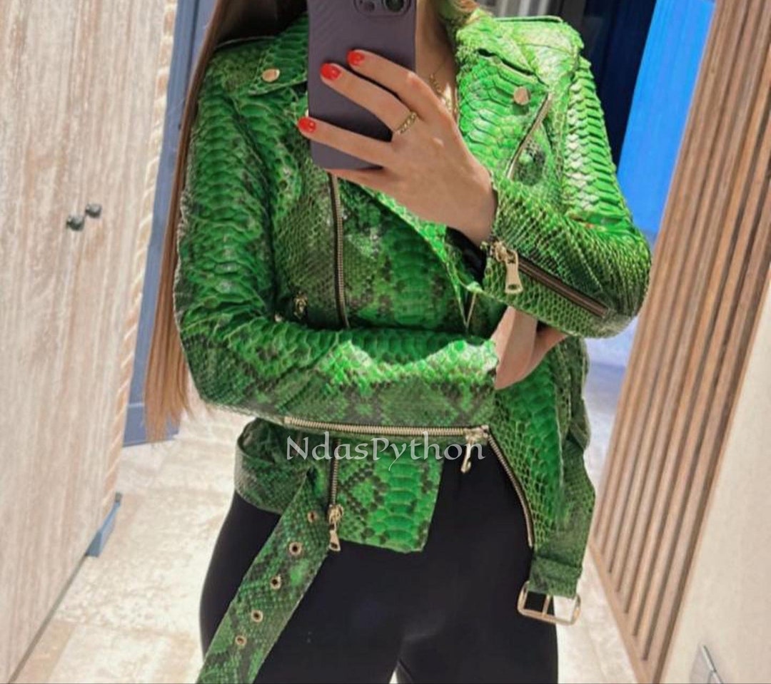 Green Exotic Genuine Python Jacket Real Snake Skin Snake - Etsy Ireland