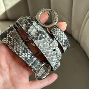 Gray Genuine Python Top Handle Bag, Real Snake Skin, Natural Python ...
