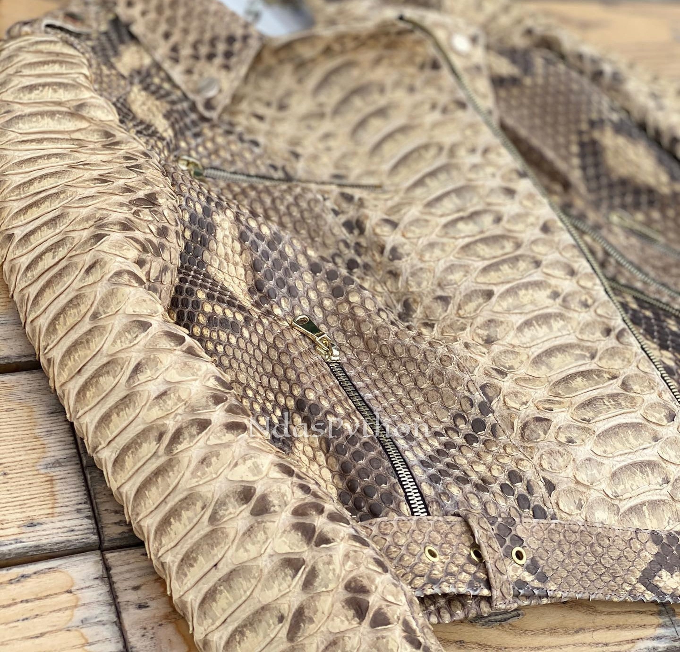 70%-off for Bulk Order, DM! Dragon Beige Exotic Genuine Python Jacket ...