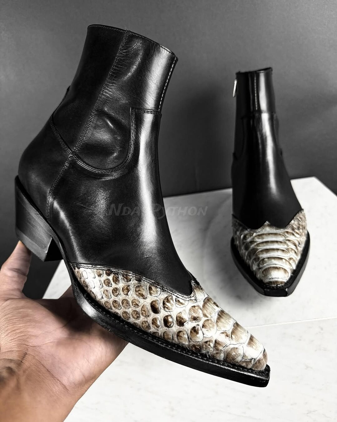 70%-off for Bulk Order, DM! Genuine Natural Color Python Skin Boots Mix ...