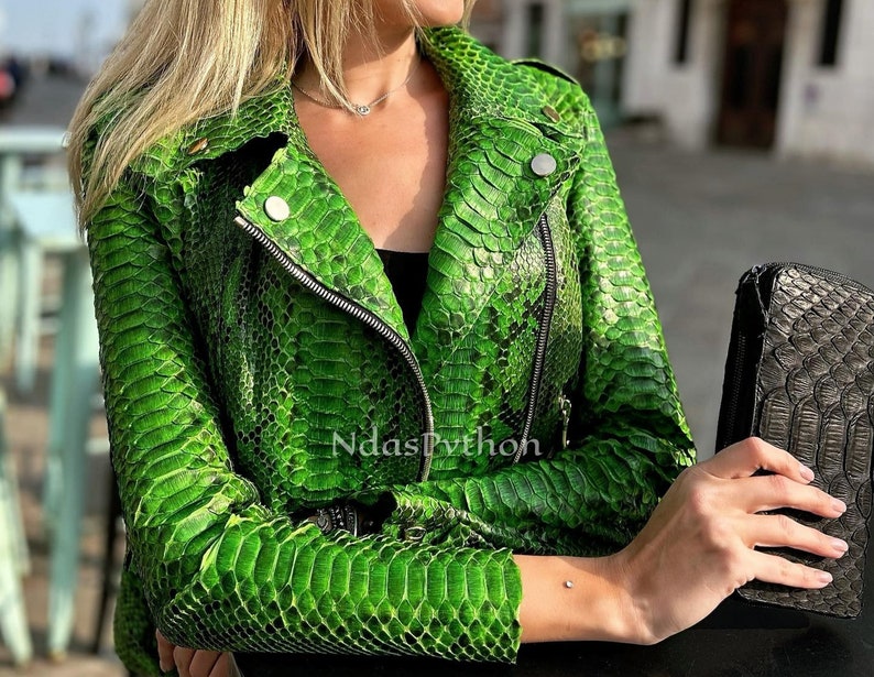 Green Exotic Genuine Python Jacket Real Snake Skin Snake - Etsy Ireland