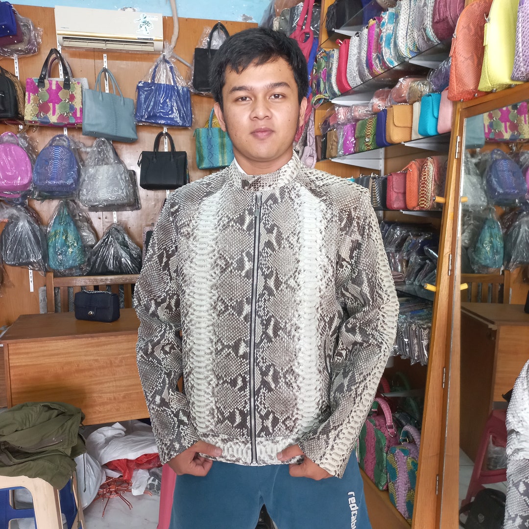 70%-off for Bulk Order, DM! Persian White Exotic Genuine Python Jacket ...