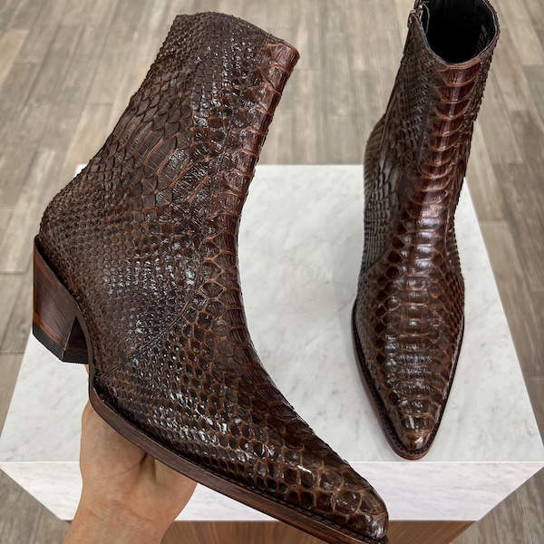 Snake Skin Boots - Etsy