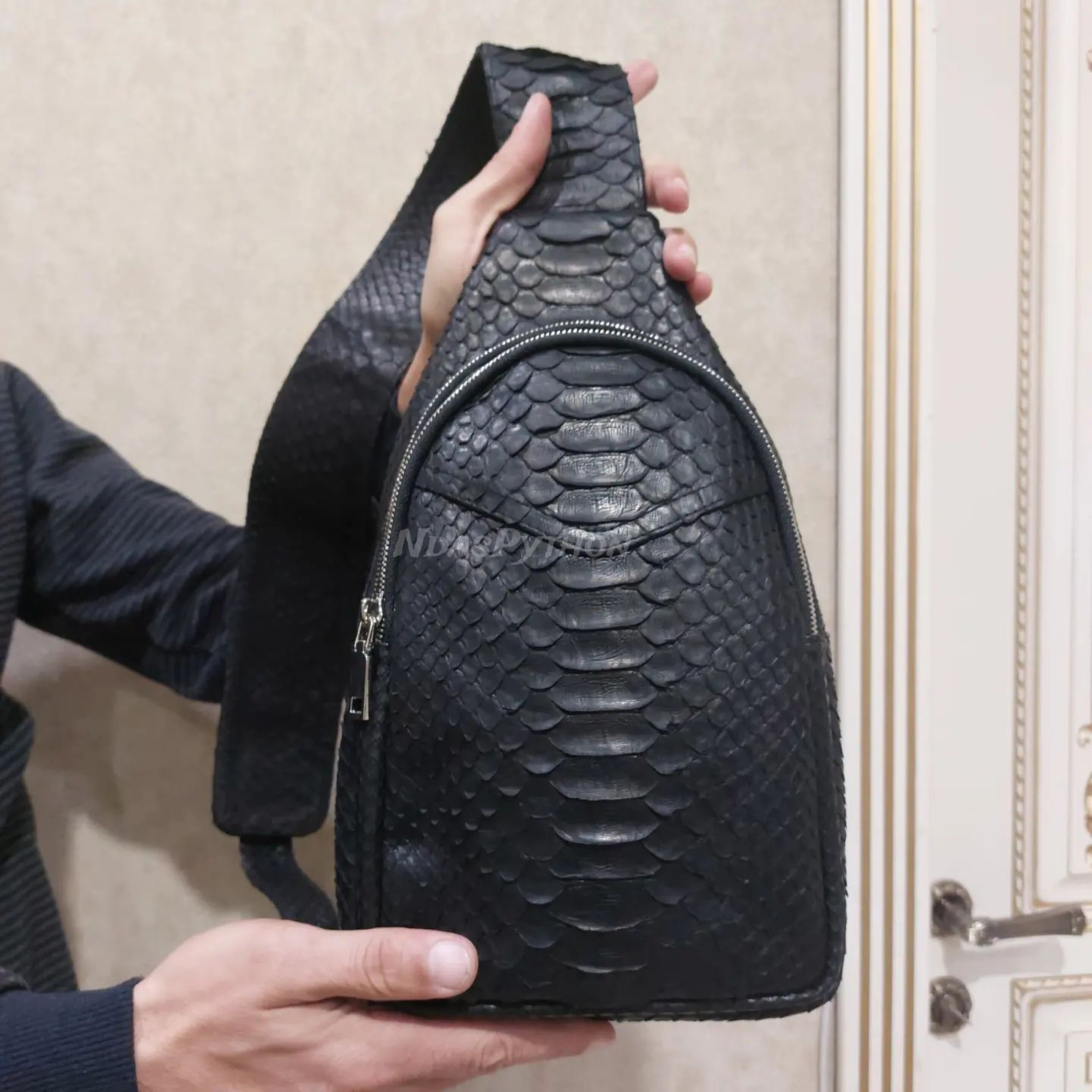 Dragon Black Exotic Genuine Python Shoulder Bag King Snake Skin Handbag ...