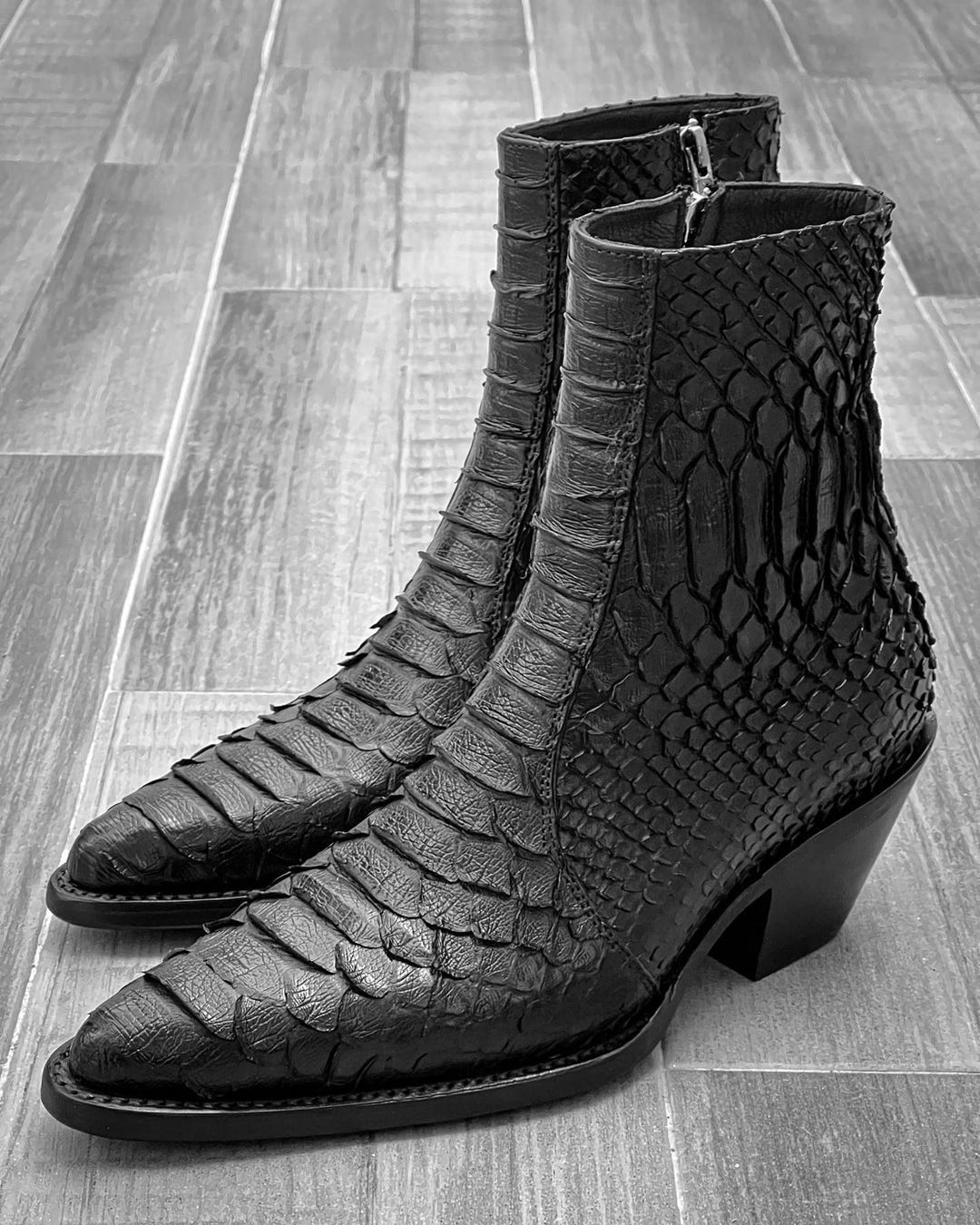 70%-off for Bulk Order, DM! Genuine Black Python Skin Boots - Etsy