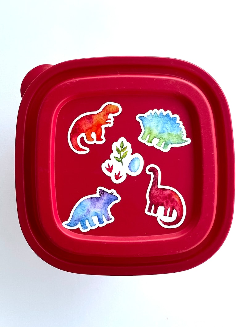 Dinosaur Sticker Sheet Colorful Watercolor Stickers - Etsy