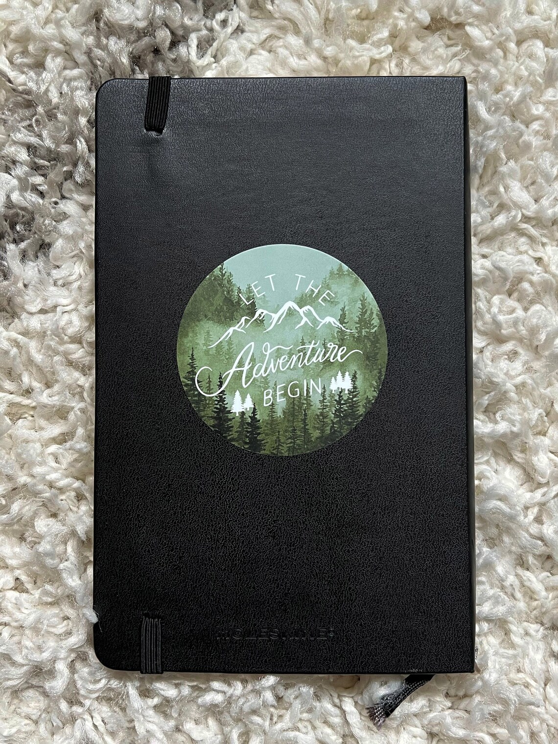 Let the Adventure Begin Watercolor Sticker Green Trees and - Etsy