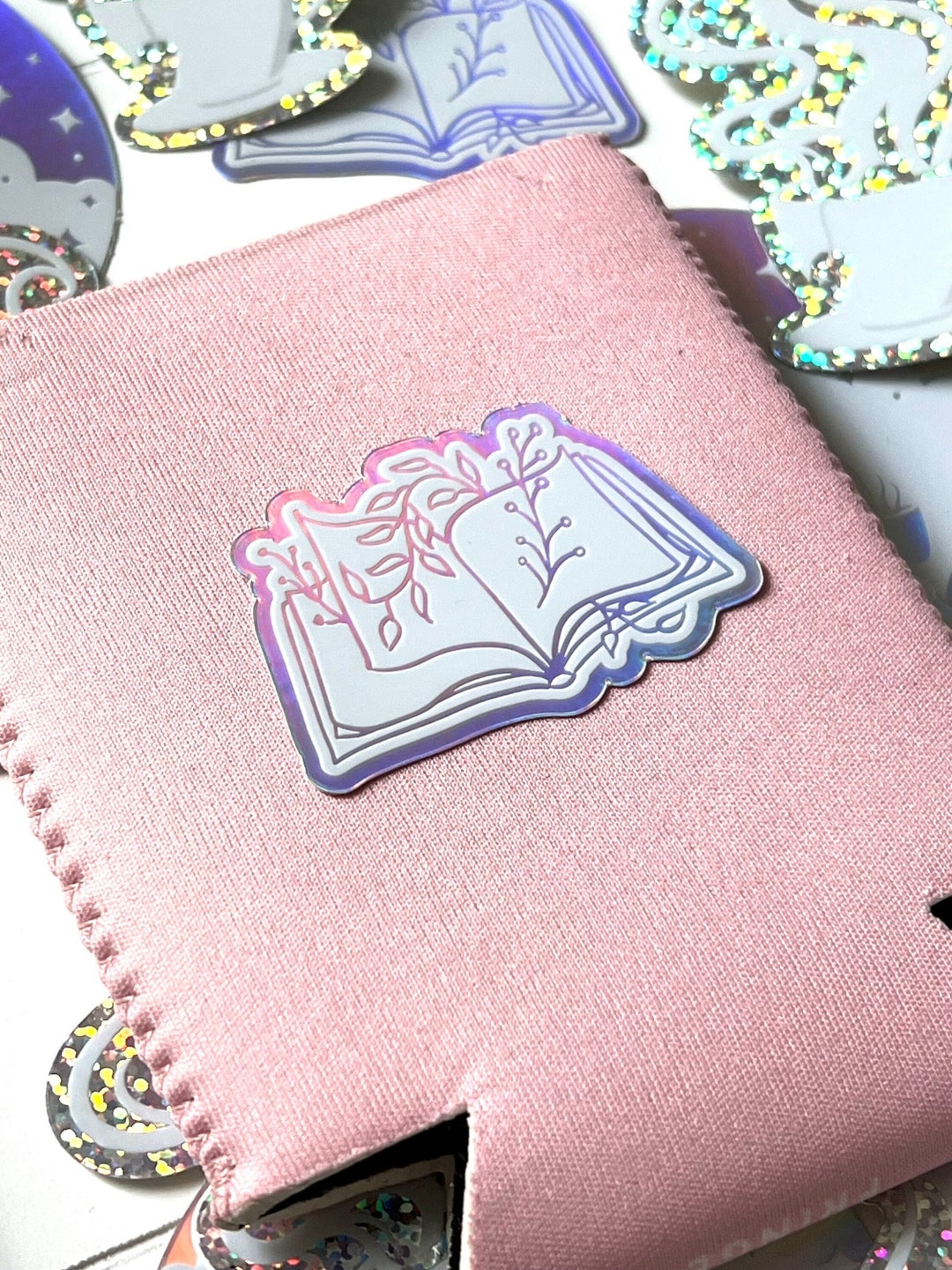 Book With Vines Sticker | Holographic Book Sticker | Rainbow Colors ...