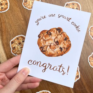 One Smart Cookie Card | Congrats Graduation Card | Watercolor Greeting ...