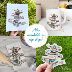 Too Many Books Sticker | Watercolor Sticker | Gift for Readers ...
