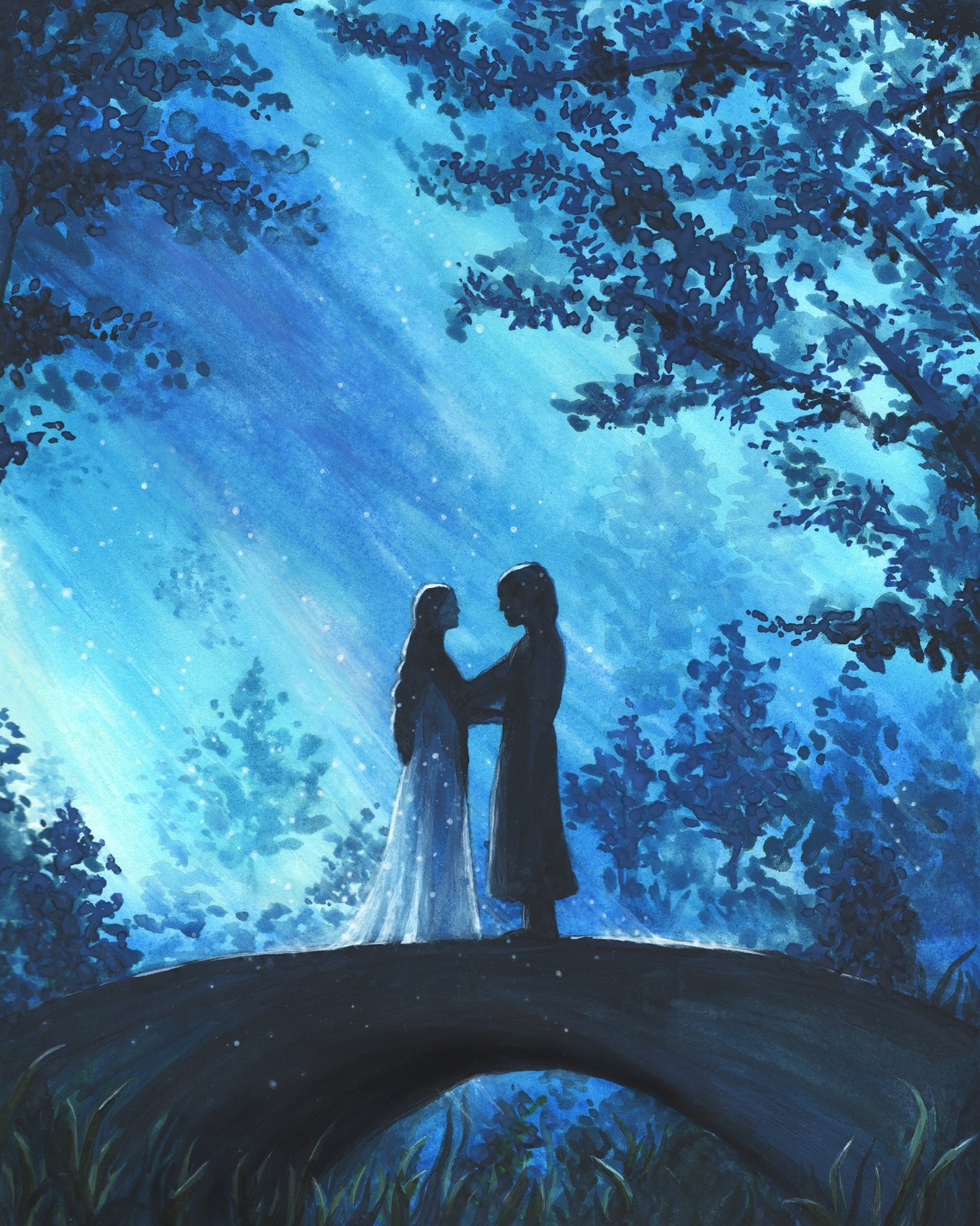 Aragorn and Arwen Watercolor Art Print Lord of the Rings - Etsy