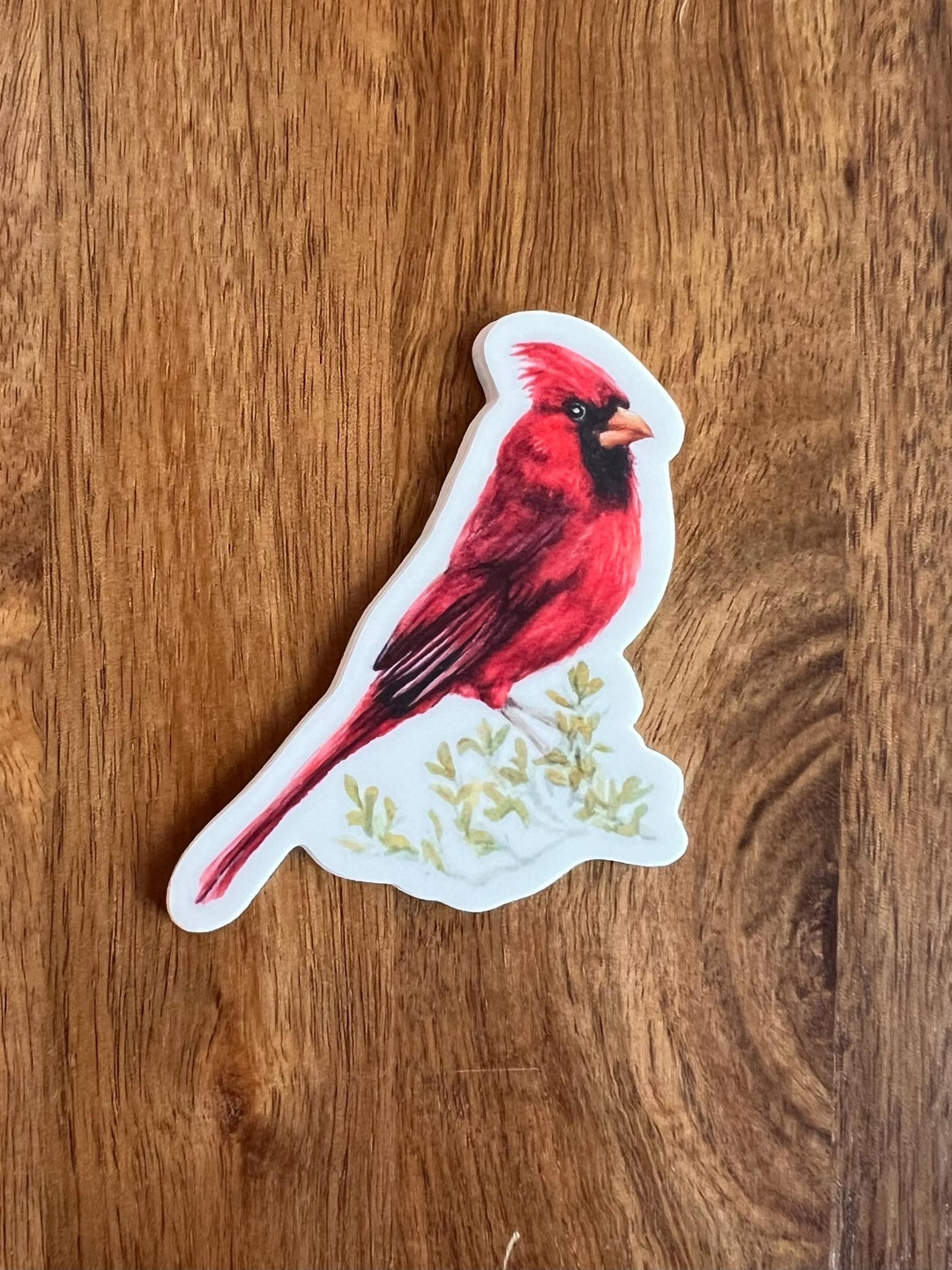 Cardinal Sticker | Cute Red Bird Waterproof Vinyl Sticker | Water ...