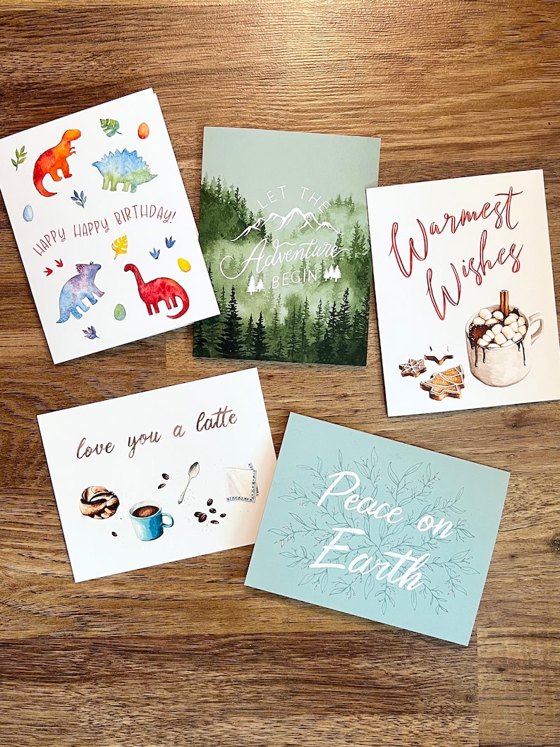 Let the Adventure Begin Card | Watercolor Forest and Mountains ...