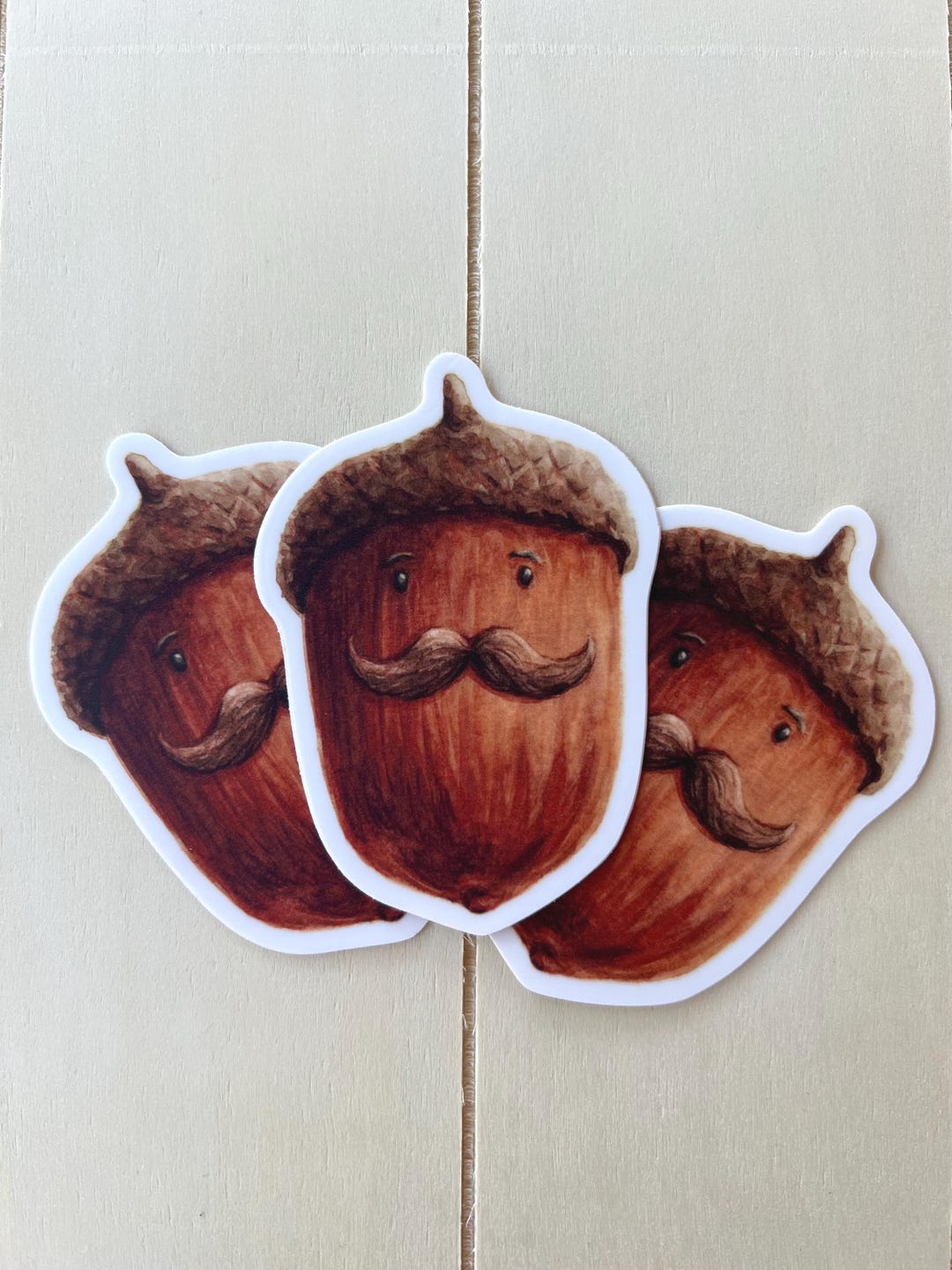 Acorn Sticker | Mustache Waterproof Vinyl | Water Bottle Laptop Phone ...
