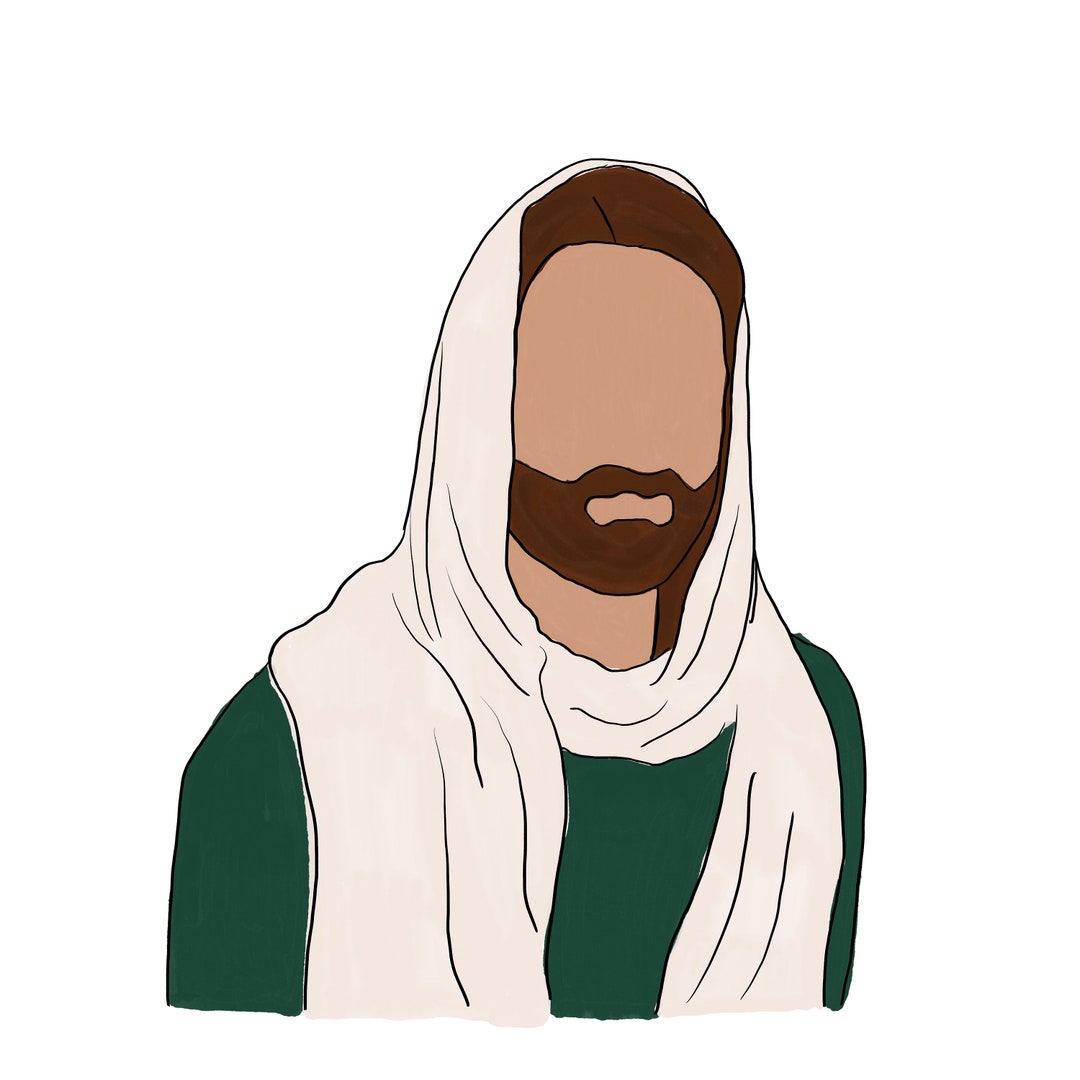 Faceless Digital Art Jesus Portrait Etsy