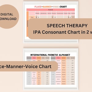 2 IPA Consonant Place-manner-voice Charts | Speech Therapy Poster ...