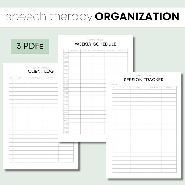 Printable Therapy Schedule - Etsy