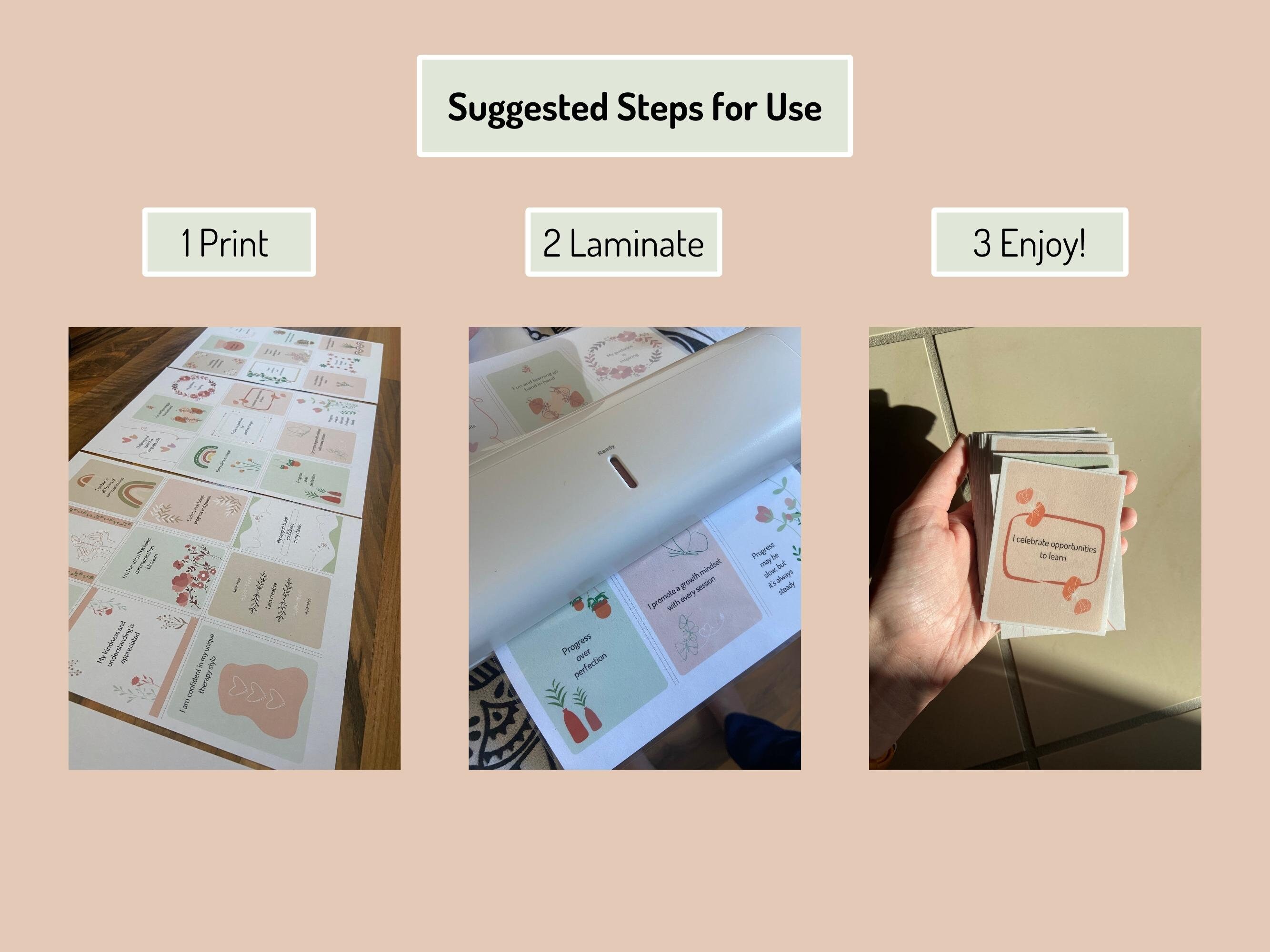 Speech Therapy Affirmation Cards Positive Self-care Pastel Flashcards ...