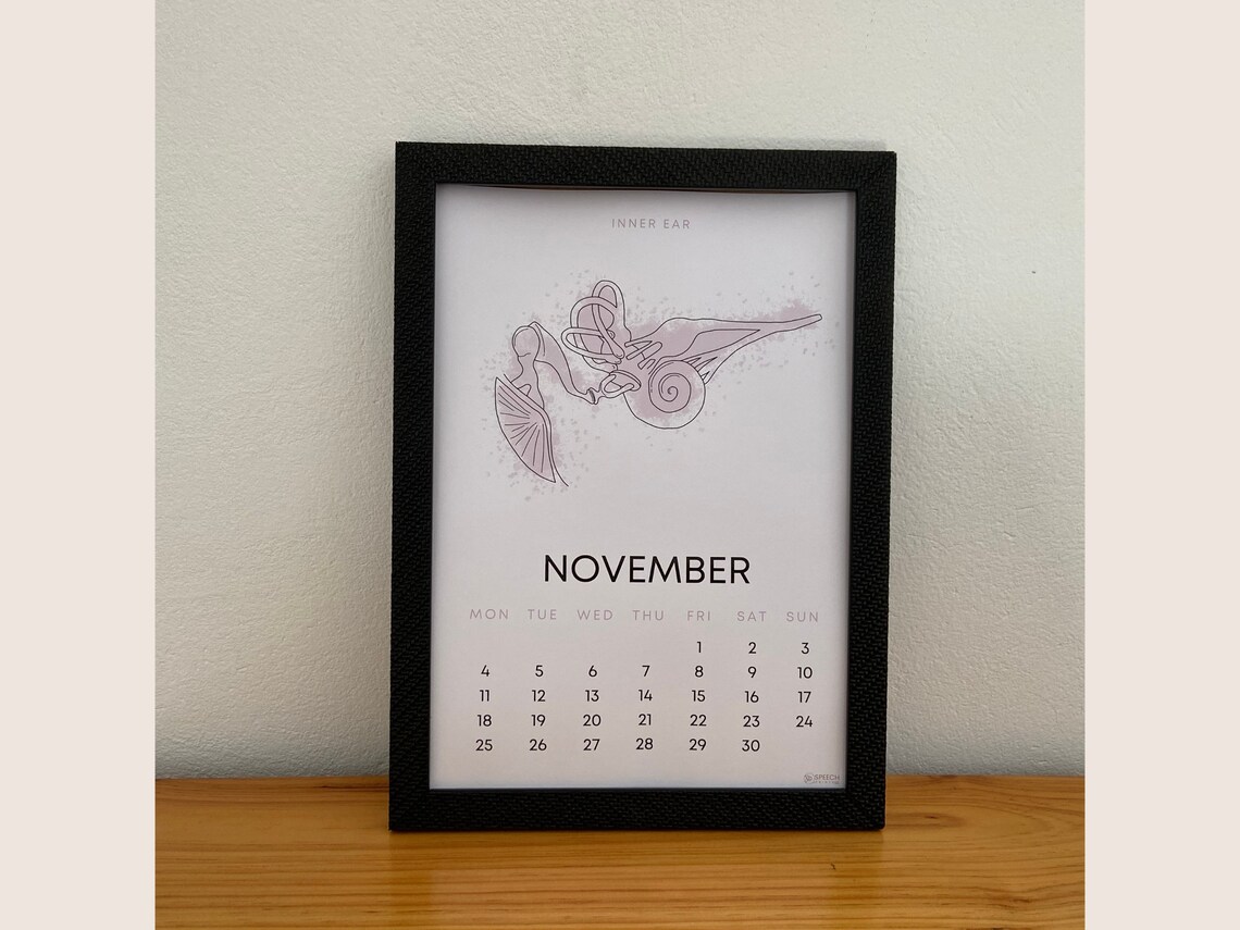 2024 Speech Pathology Calendar Printable Vertical A4 Letter A3 A5 PDF ...
