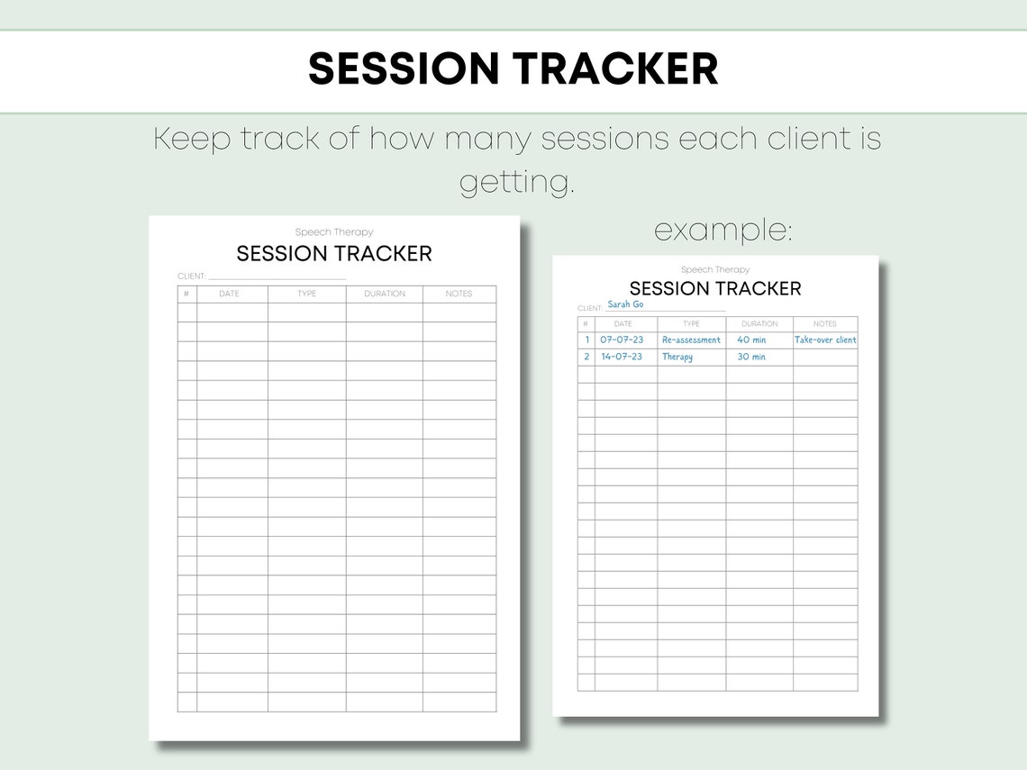 SLP Printable Planner Forms | Speech Therapy Client Log PDF | A4 Weekly ...