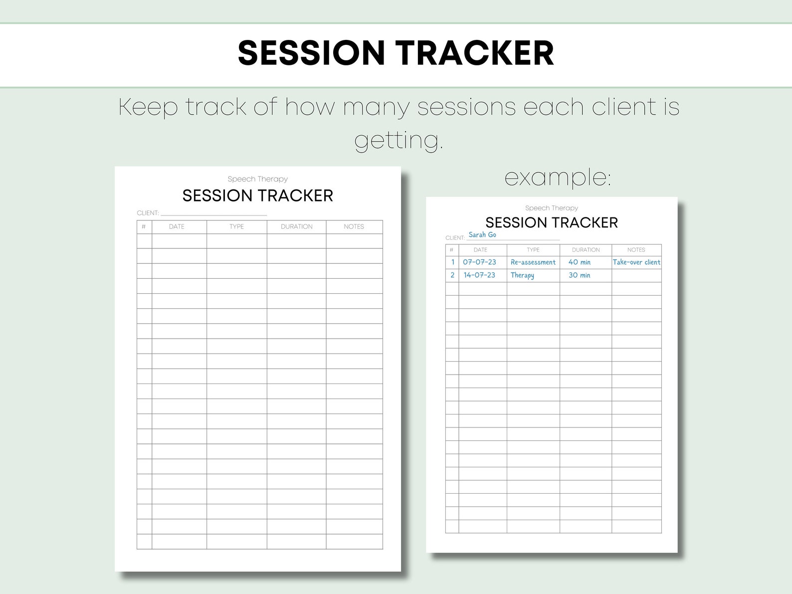 SLP Printable Planner Forms | Speech Therapy Client Log PDF | A4 Weekly ...