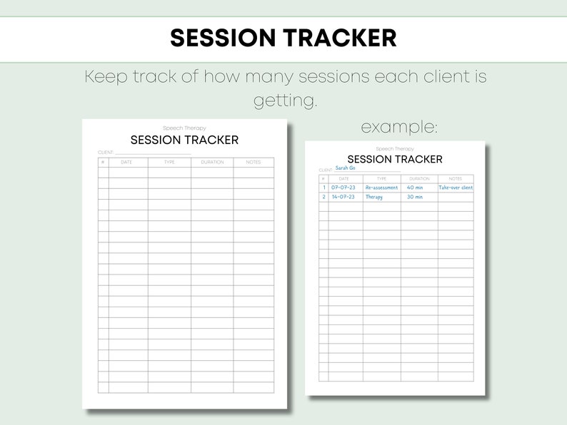 SLP Printable Planner Forms | Speech Therapy Client Log PDF | A4 Weekly ...