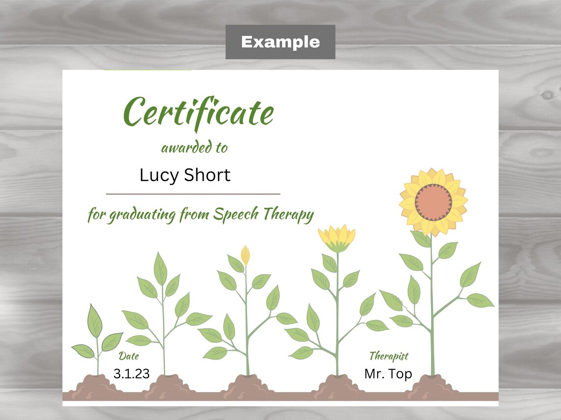 Graduation Certificate Speech Therapy | Pediatric Speech Therapist ...