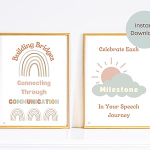 SLP Boho Poster Bundle | 6 Prints | Speech Therapy Room & Office Decor ...