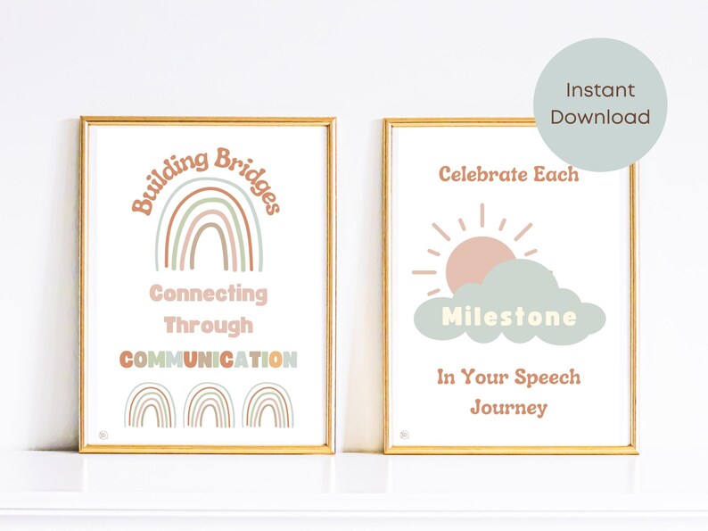 SLP Boho Poster Bundle | 6 Prints | Speech Therapy Room & Office Decor ...