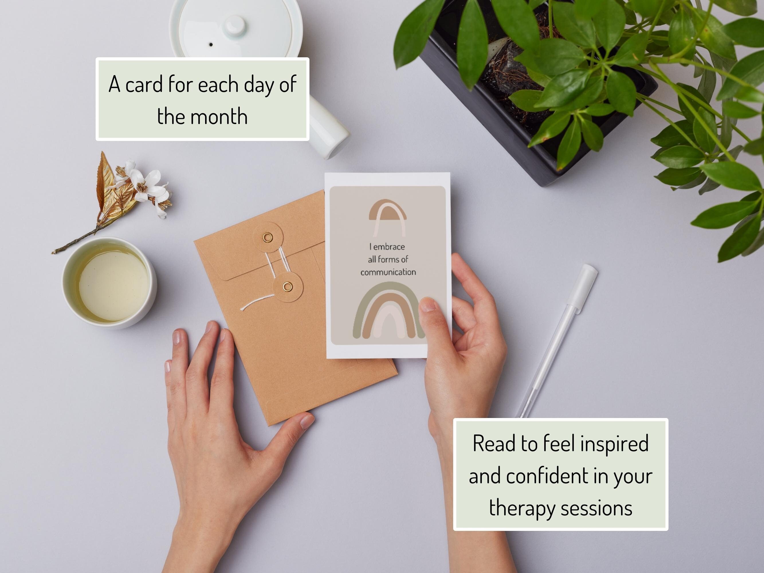 Speech Therapy Affirmation Cards Positive Self-care Pastel Flashcards ...
