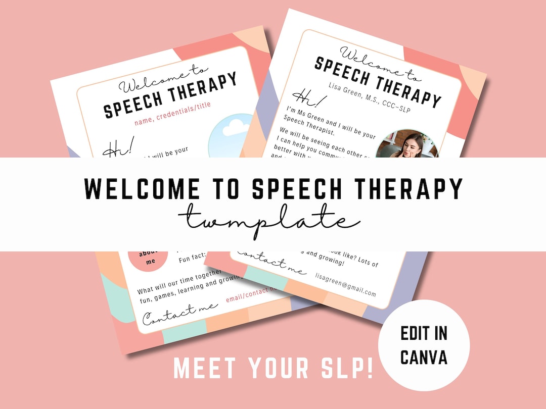 Welcome to Speech Therapy Template | Meet Your SLP Editable Canva ...