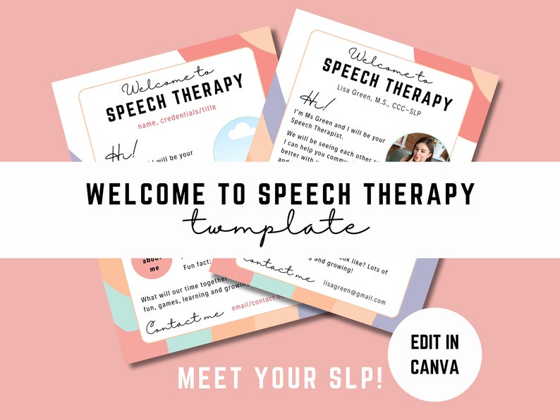 Welcome to Speech Therapy Template | Meet Your SLP Editable Canva ...