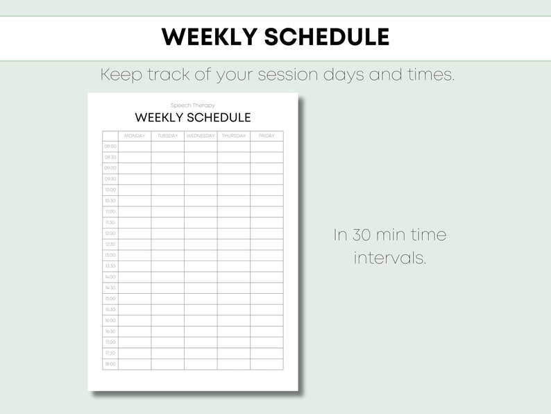 SLP Printable Planner Forms | Speech Therapy Client Log PDF | A4 Weekly ...