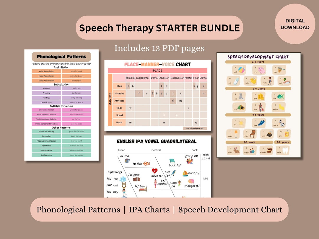 Starter Speech Therapy Bundle | Set of 13 PDF | Phonological Patterns ...