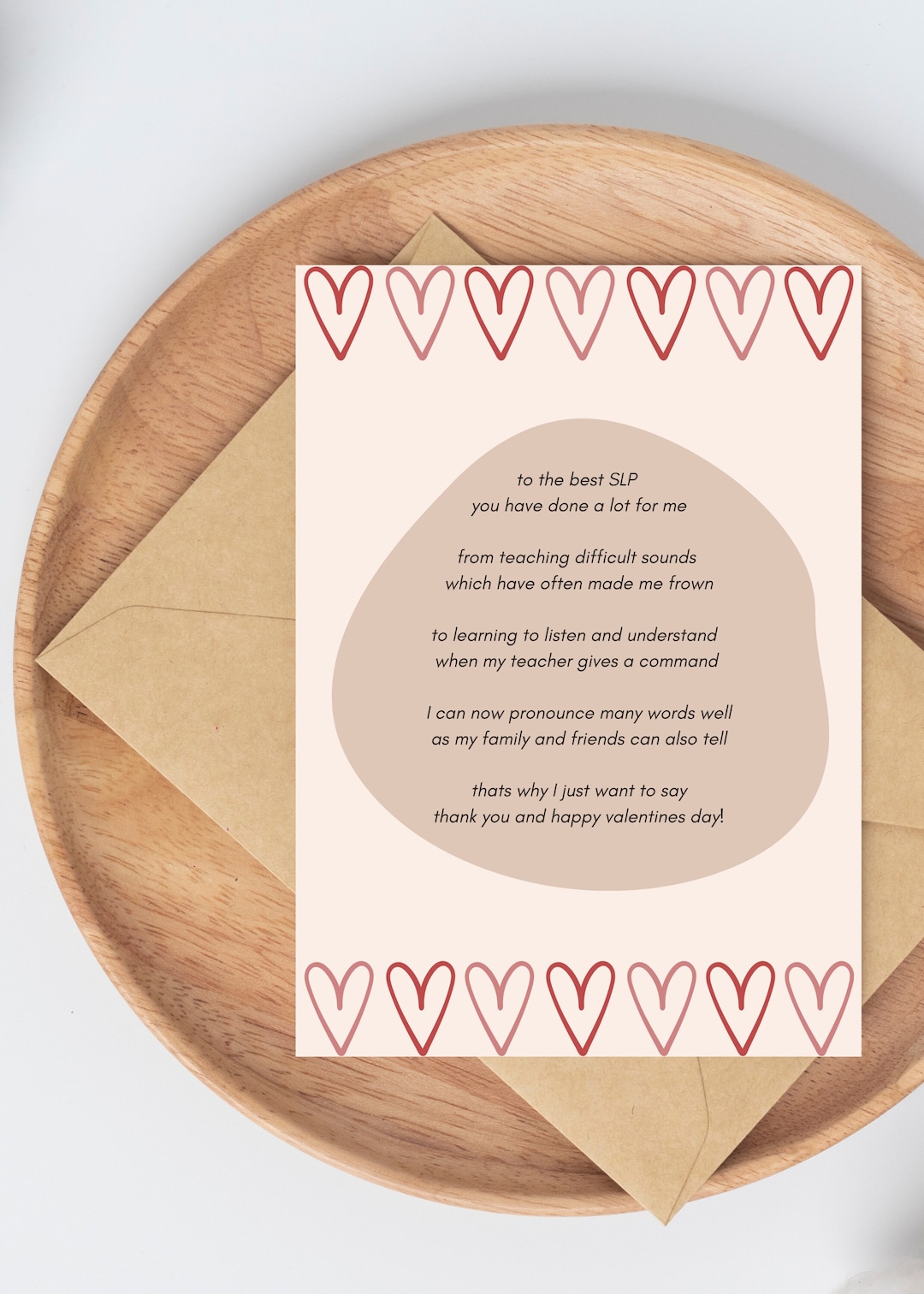 SLP Valentine's Day Card | Pediatric Speech Therapy Rhyming Love Poem ...