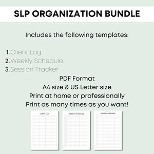 SLP Printable Planner Forms | Speech Therapy Client Log PDF | A4 Weekly ...