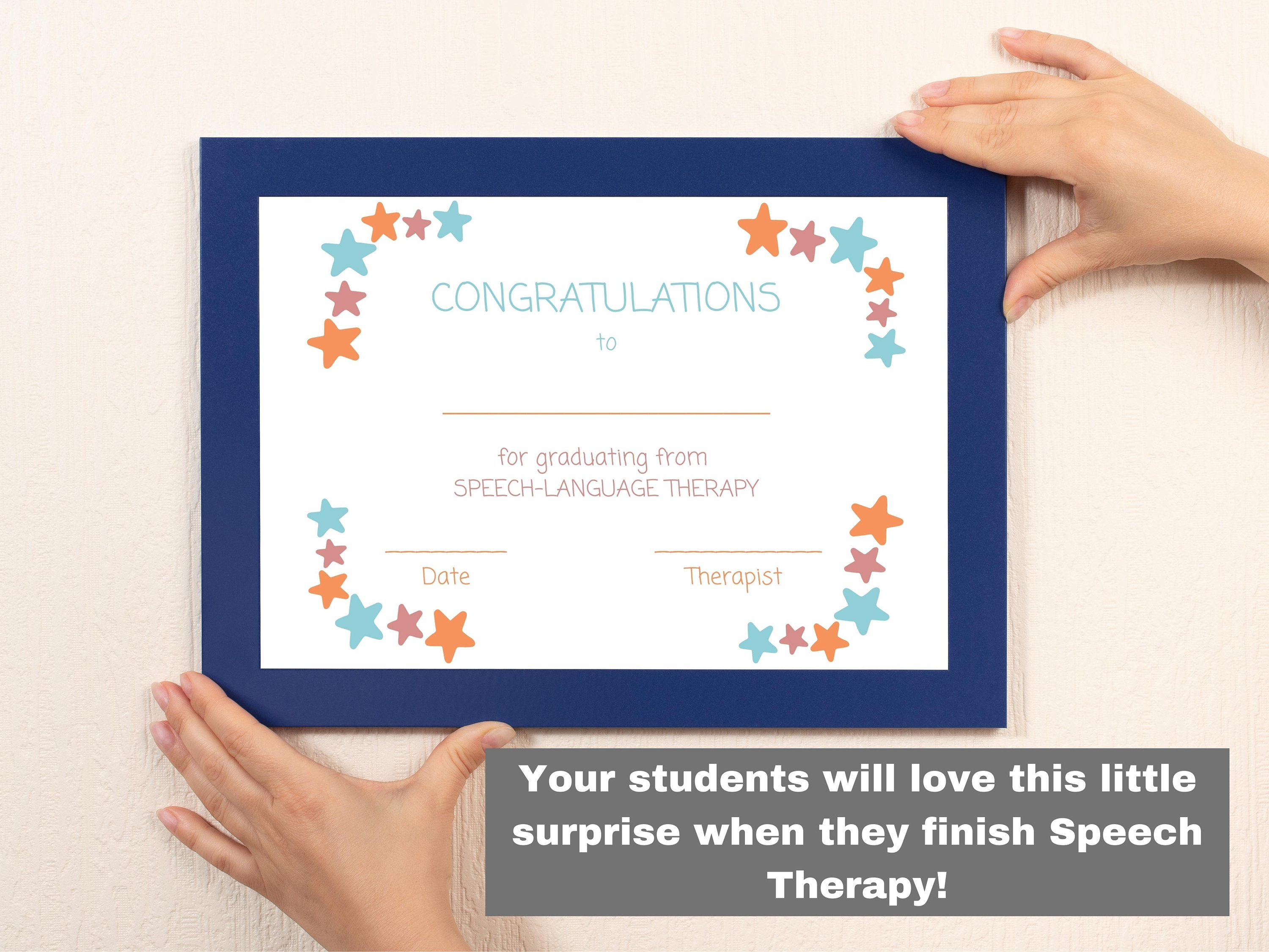 Graduation Certificate Speech Therapy | Pediatric Speech Therapist ...
