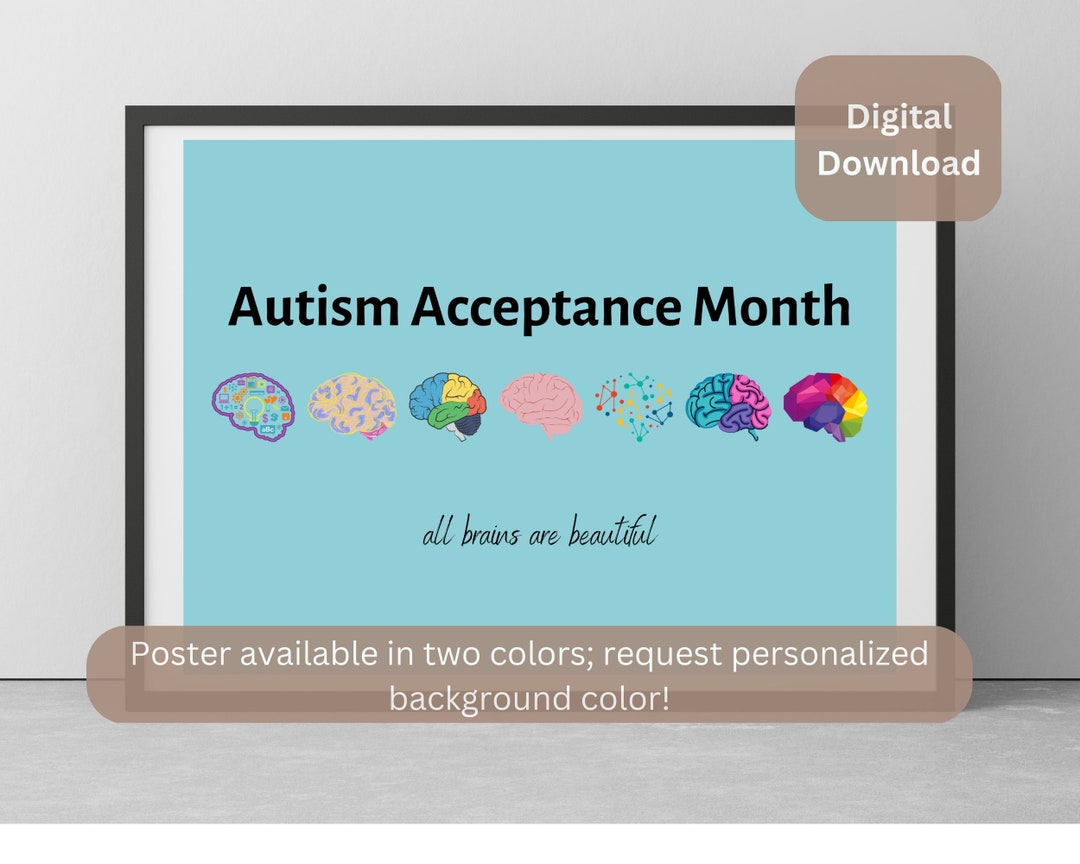 Cartel del Mes de Aceptación del Autismo en dos colores / - Etsy España