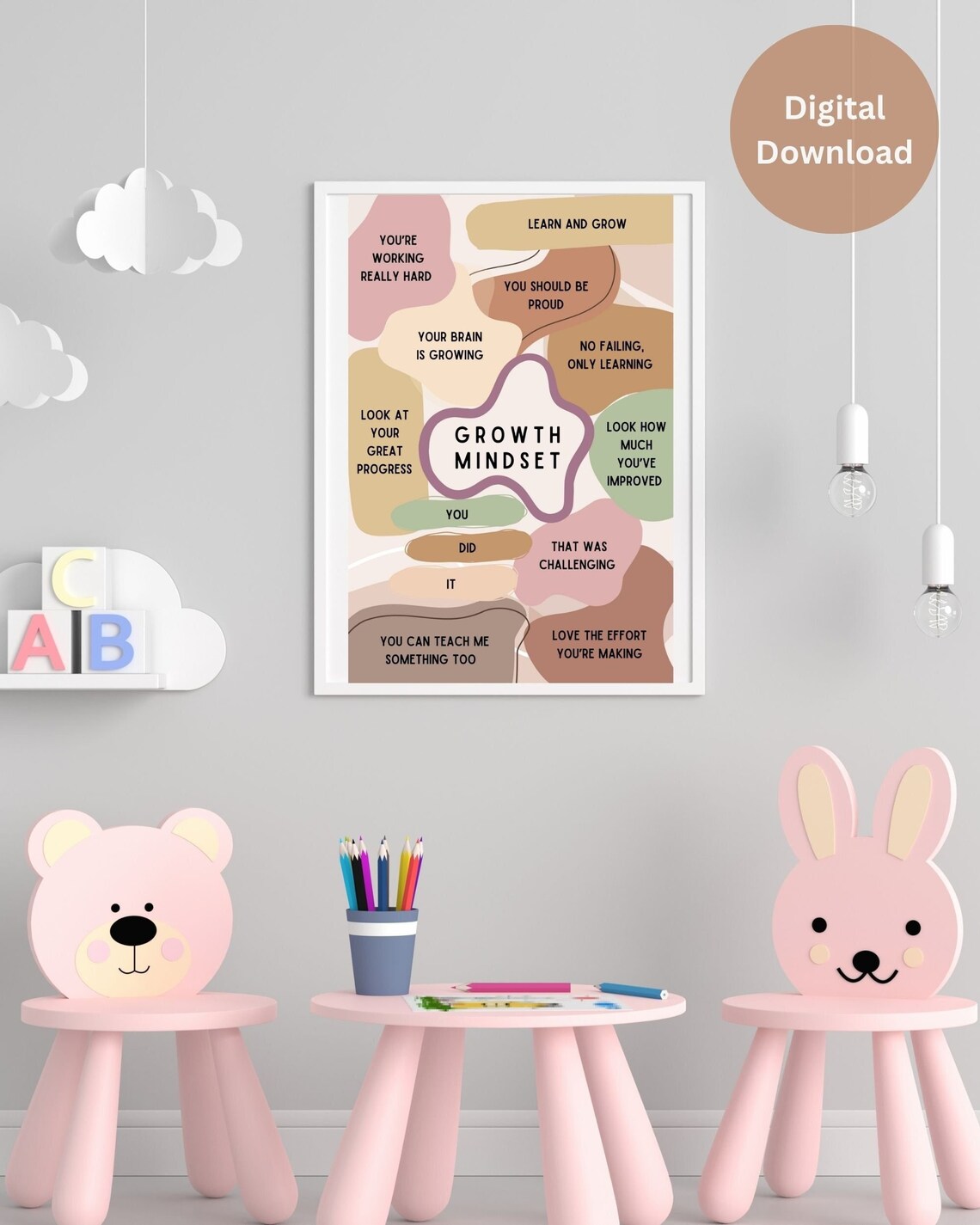 Growth Mindset Poster Positive Affirmations Fall-theme - Etsy