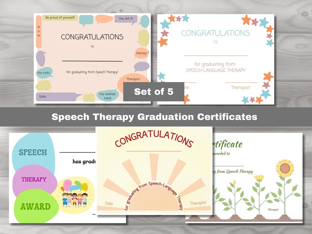 Graduation Certificate Speech Therapy | Pediatric Speech Therapist ...