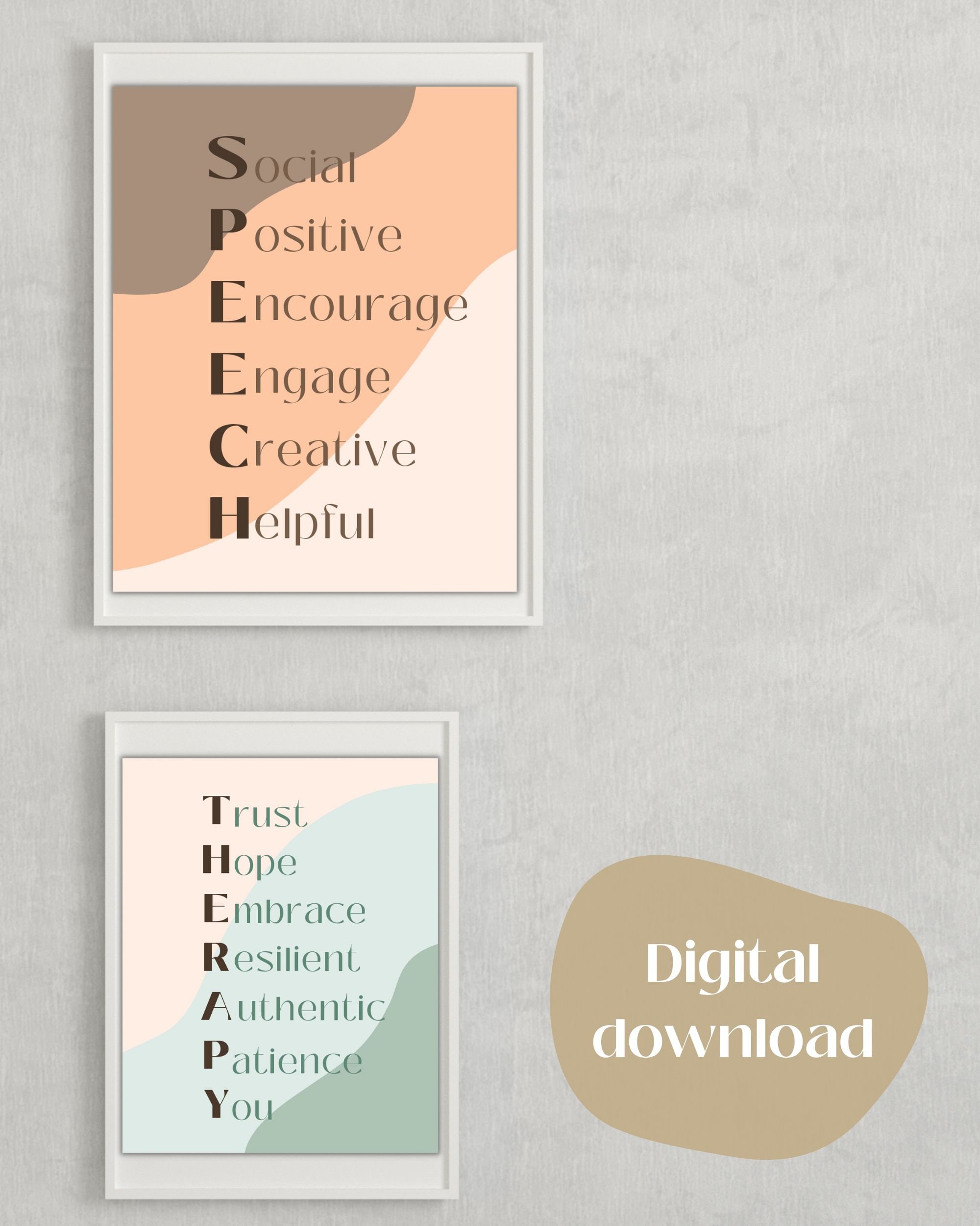 2 Speech Therapy Posters With Mnemonic Wall Art & Office - Etsy