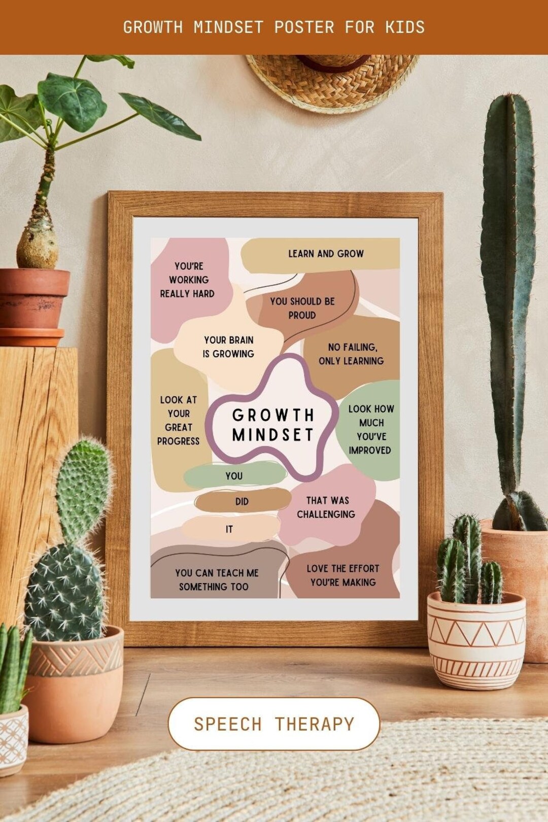 Growth Mindset Poster | Positive Affirmations | Fall-theme Speech ...
