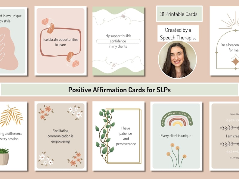 Speech Therapy Affirmation Cards | Positive Self-care Pastel Flashcards ...
